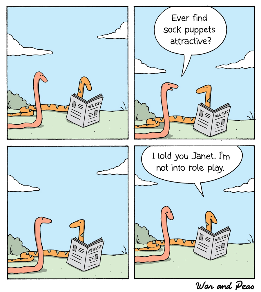 Sock Puppet – War and Peas – Webcomic